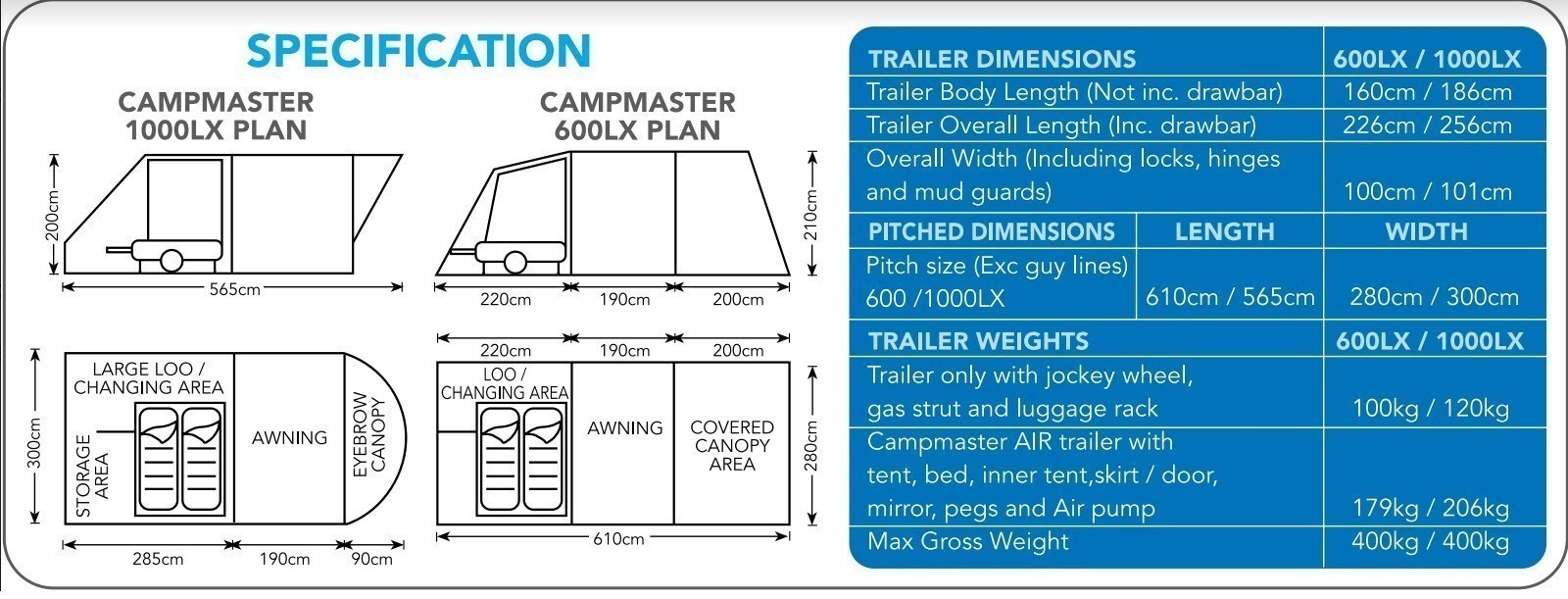 Campmaster AIR Inflatable Trailer Tent